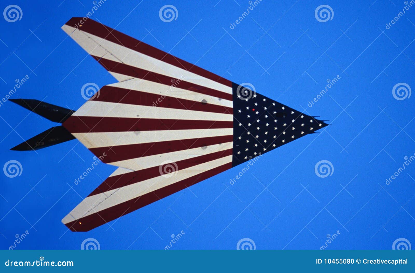 F-117A Stealth with American Flag Stock Photo - Image of airshow ...