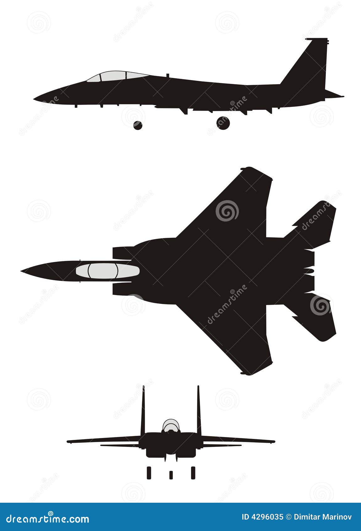 F-15 stock vector. Illustration of illustrate, fighter - 4296035