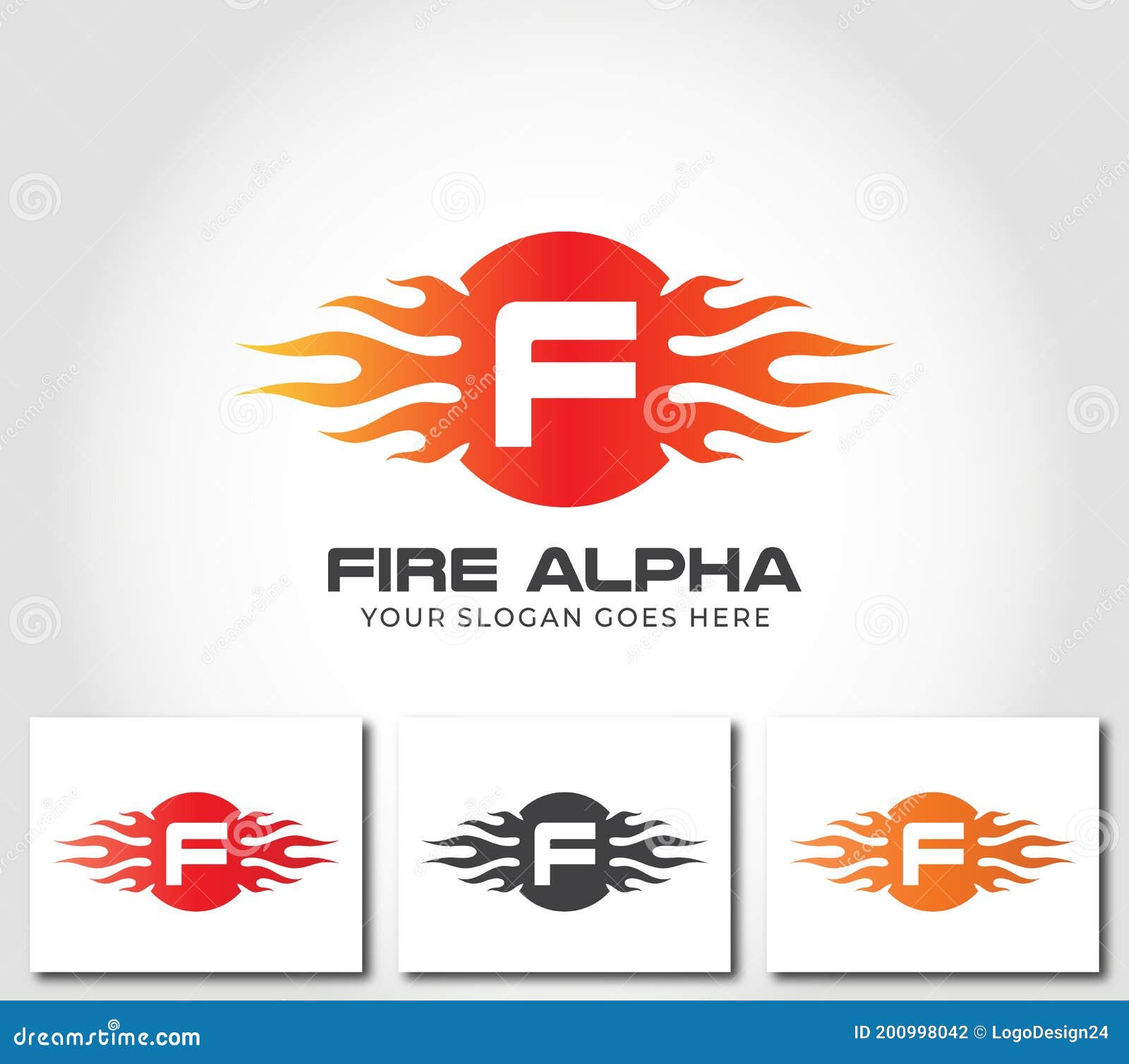 F Alphabet Fire Logo Design Concept Stock Vector - Illustration of ...