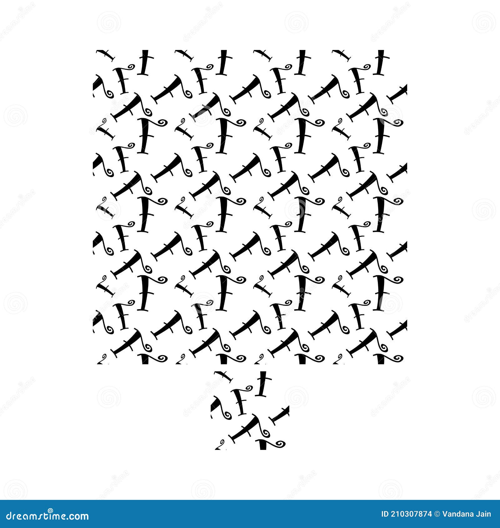 F Alphabet Pattern With Black Bold Latin Ntinuous Letters