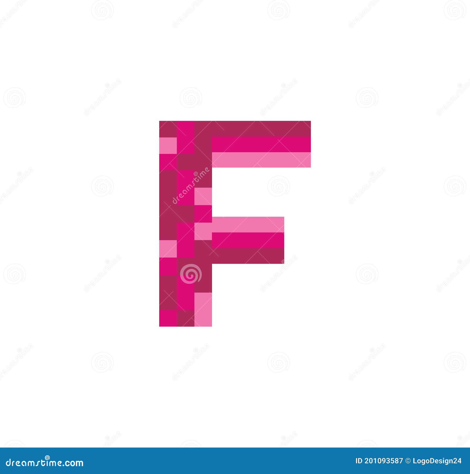 F Alphabet Pixel Modern Logo Design Concept Stock Vector - Illustration ...