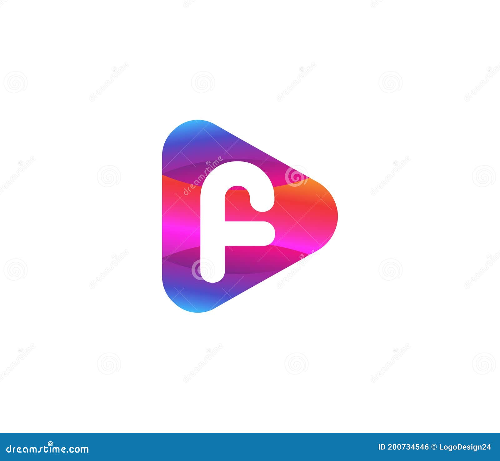 F Alphabet Play Logo Design Concept Stock Vector - Illustration of ...
