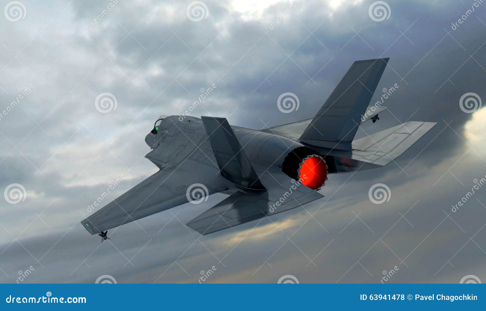 F 35 , American Military Fighter Plane.Jet Plane. Fly In Clouds Stock ...