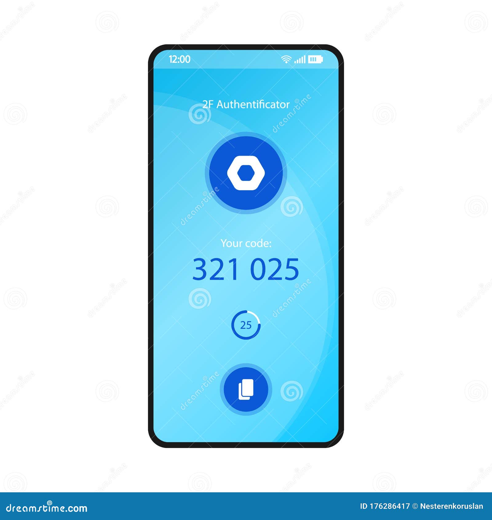 2F Authenticator Smartphone Interface Vector Template Stock Vector ... 2F Authenticator Smartphone Interface Vector Template Stock Vector ...