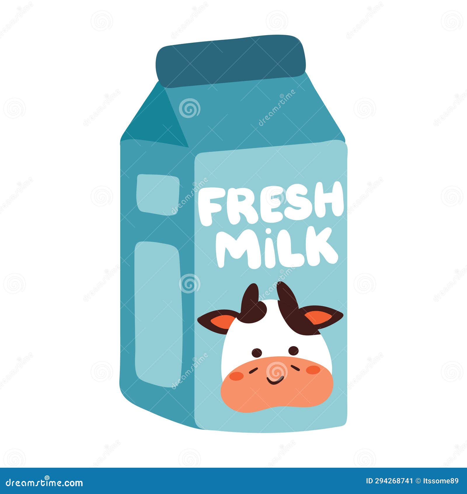 Hand drawing cartoon milk stock vector. Illustration of food - 294268741