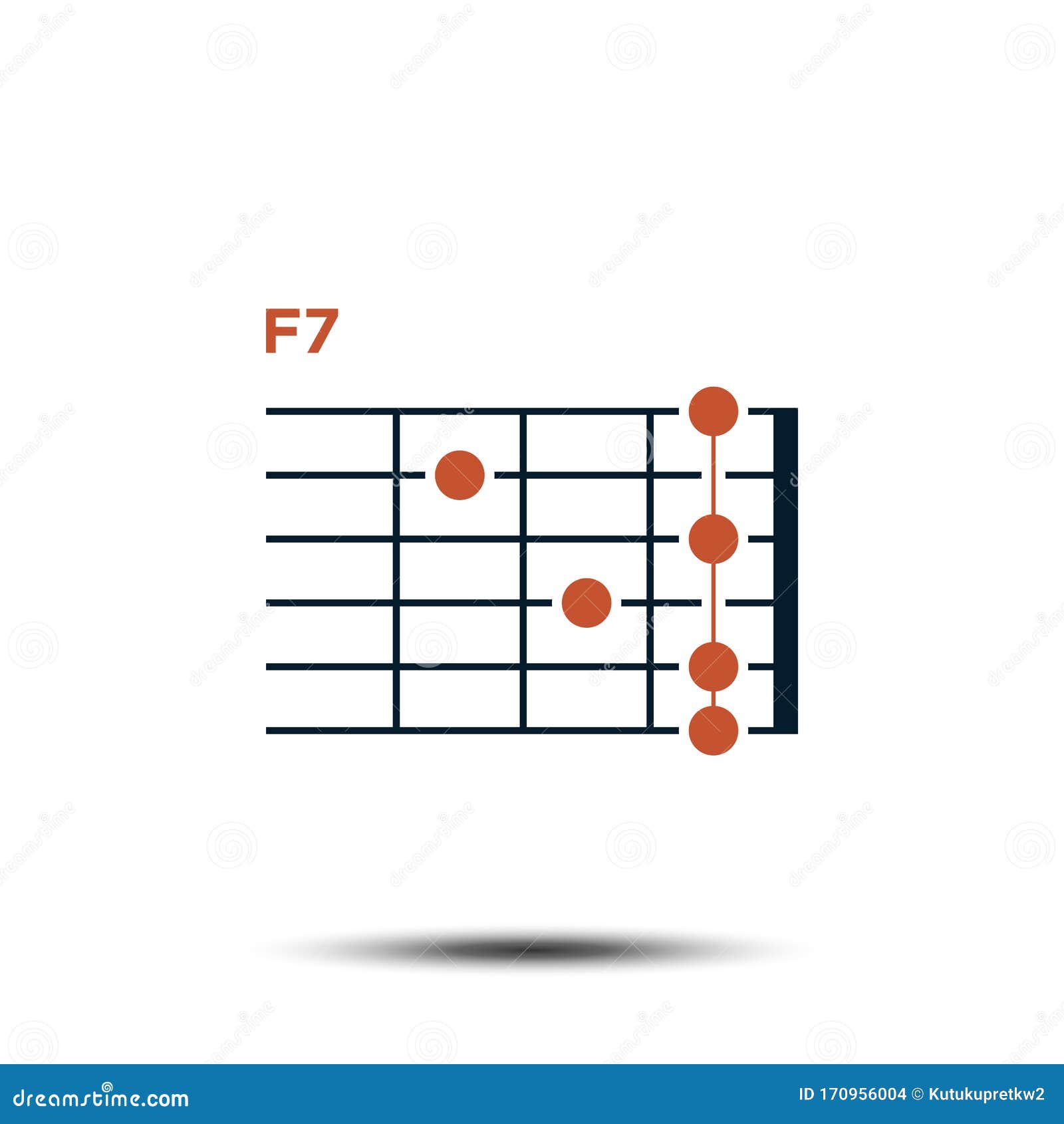 F7, Basic Guitar Chord Chart Icon Vector Template Stock Vector ...