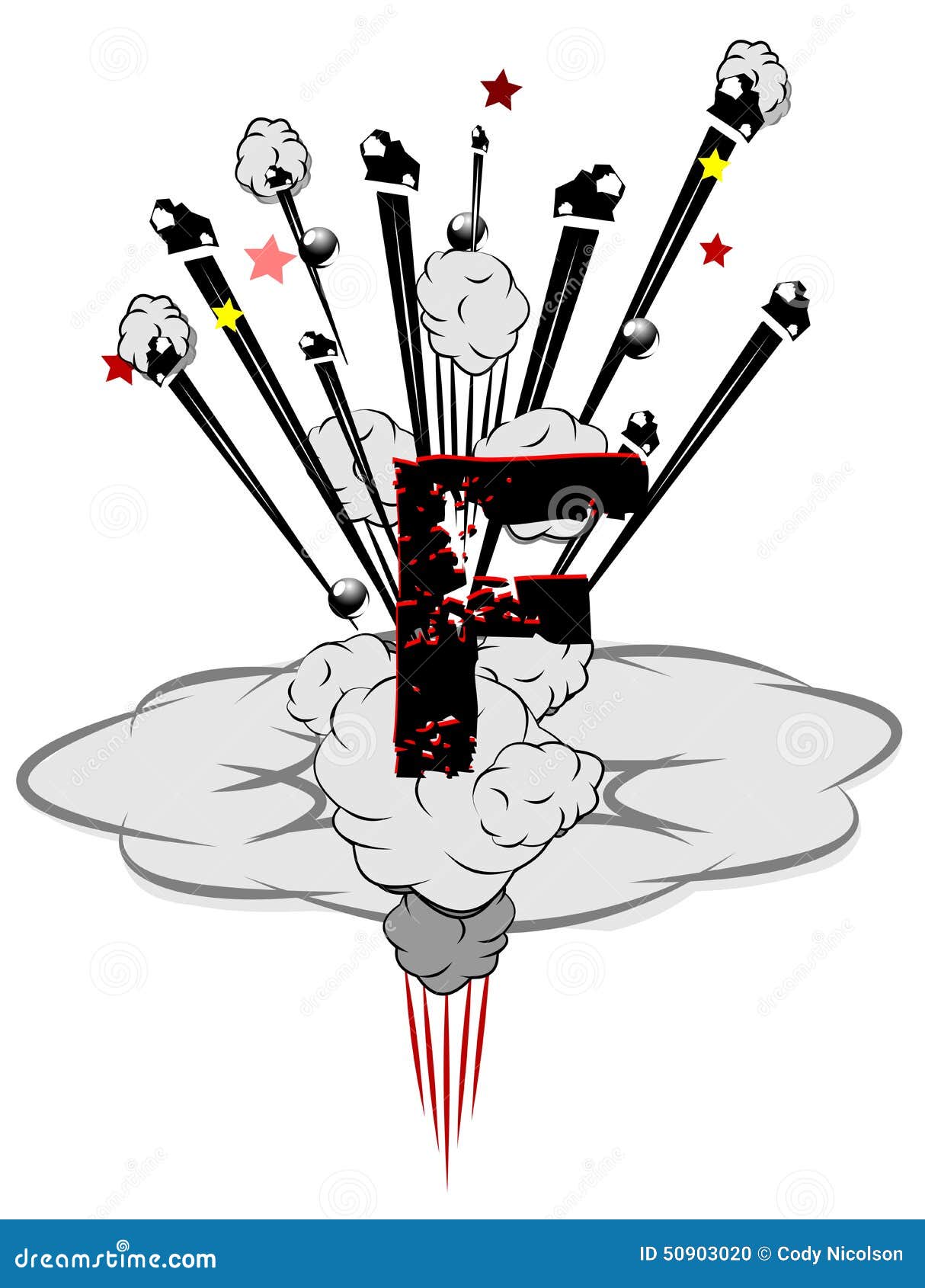 F bomb concept stock illustration. Illustration of censor - 50903020