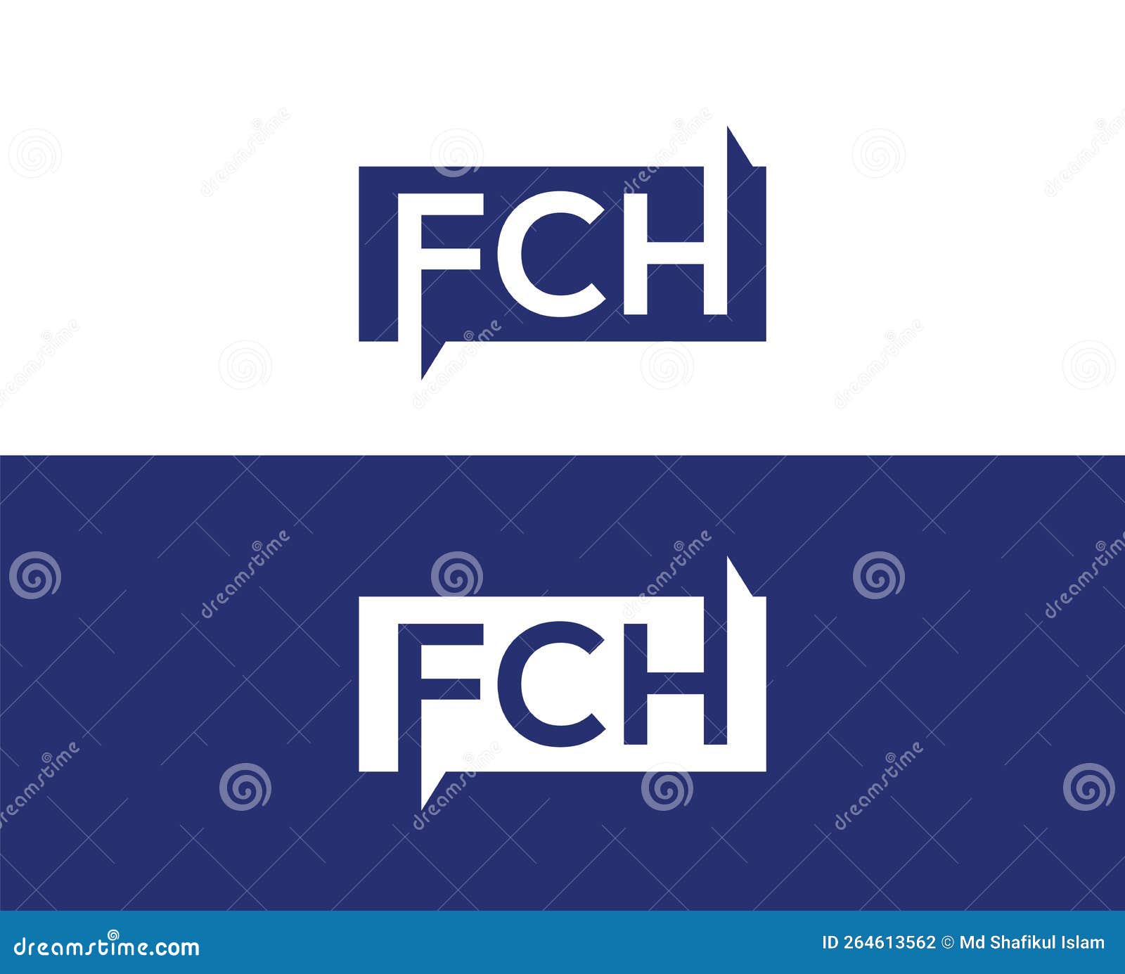 F C H Text Typography Logo Design Vector Templates Stock Illustration ...