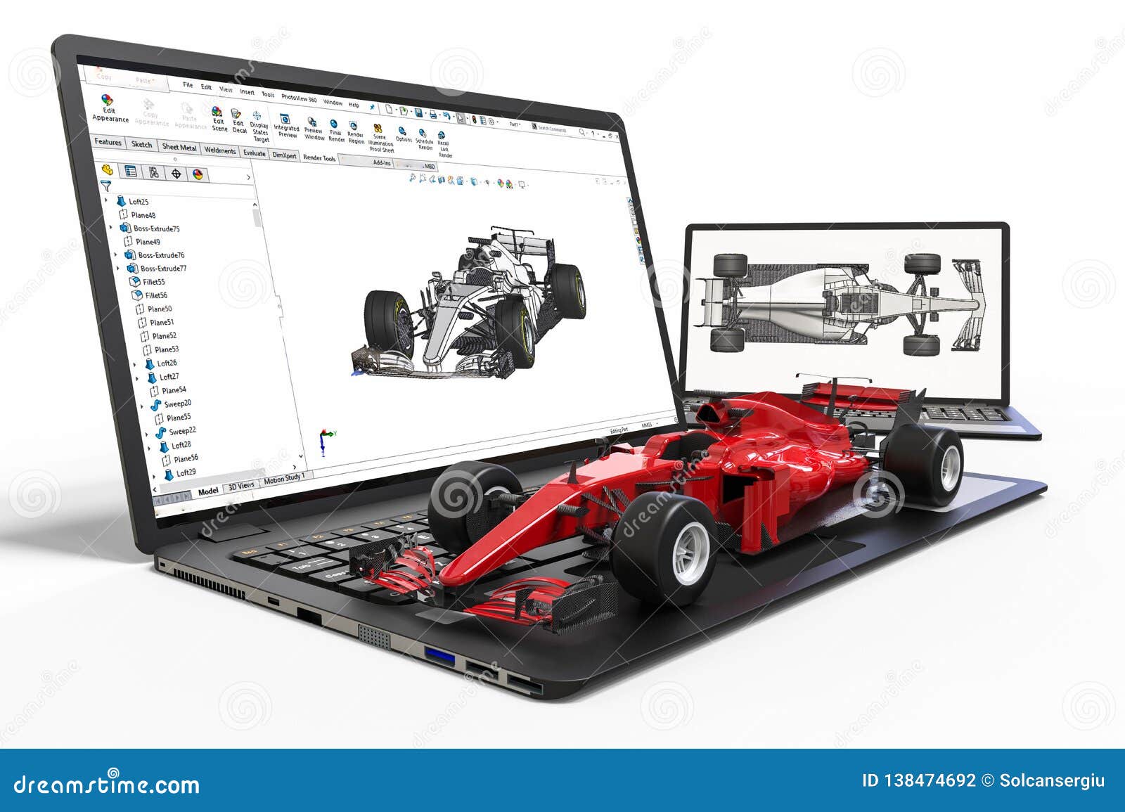 F1 Car Development with 3D Software Stock Illustration - Illustration ...