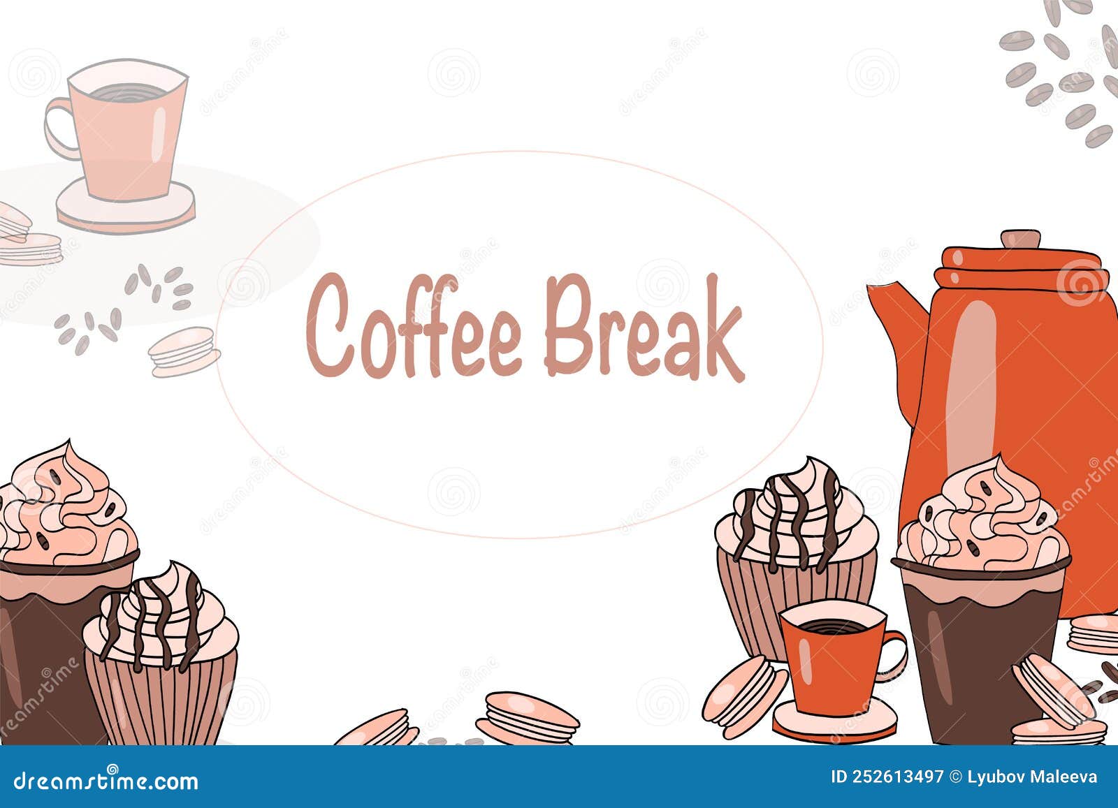 F coffee break banner stock vector. Illustration of hand - 252613497