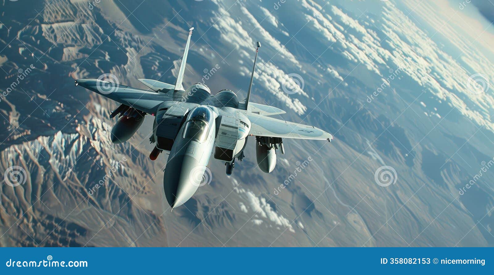 F-15 Eagle Fighter Jet Soaring through the Skies. Created by Generative ...