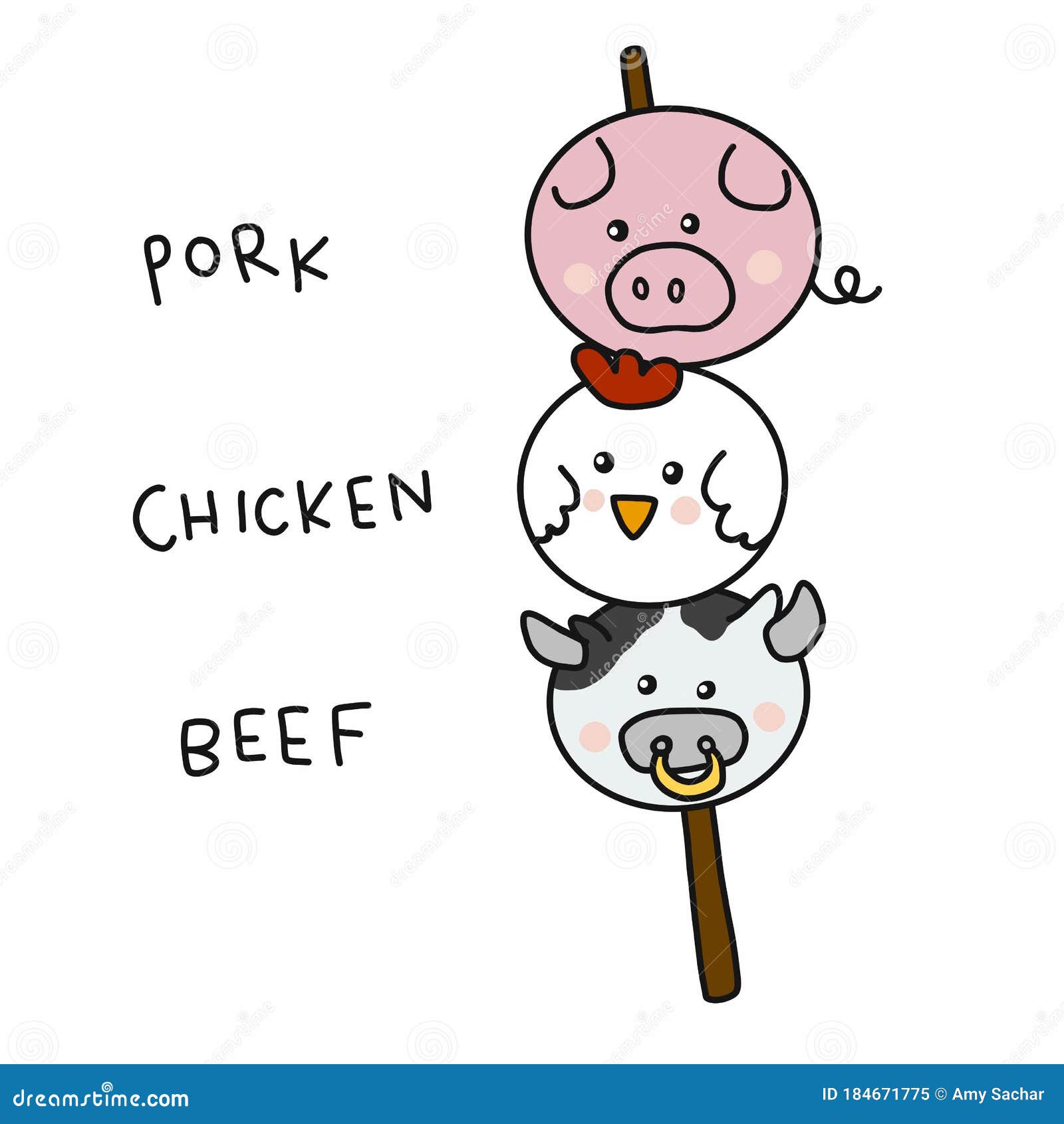 No Pork Chicken Beef Fish Vegetarian Vegan Meatless Prohibition Sign ...