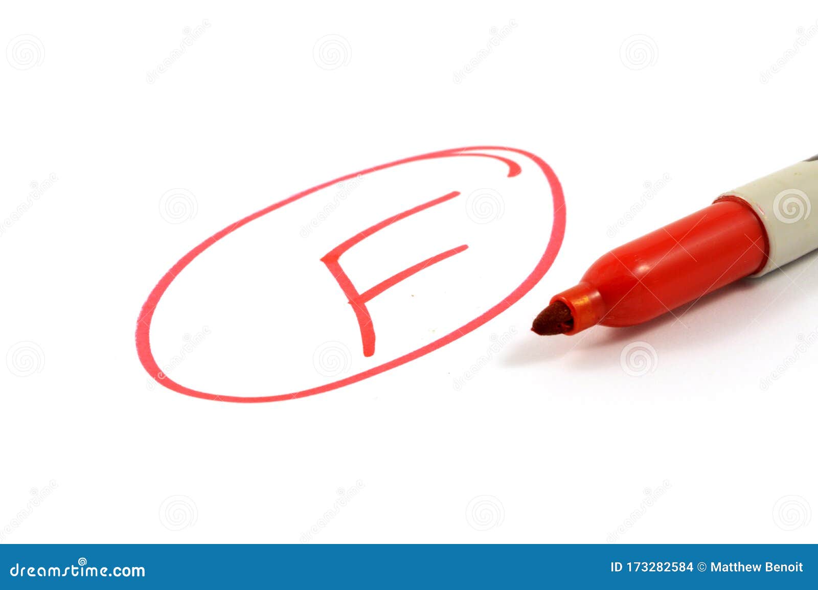 F Failed Grade stock photo. Image of circle, judgment - 173282584