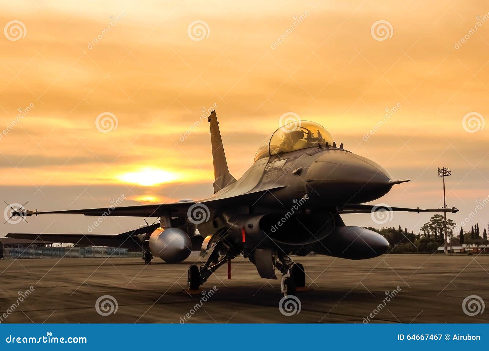 F16 Falcon Fighter Jet on Sunset Background Stock Image - Image of ...