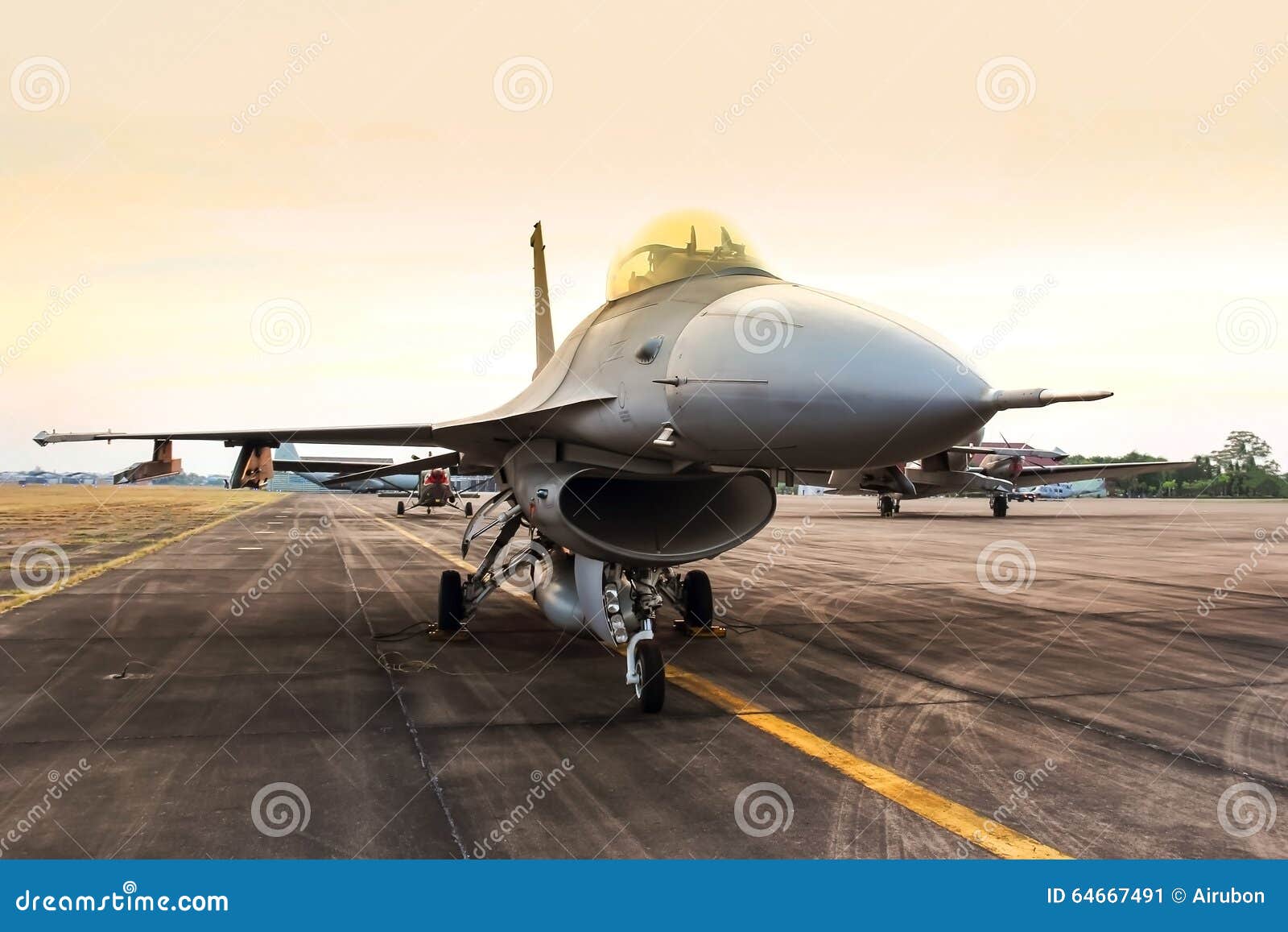 F16 Falcon Fighter Jet on Sunset Background Stock Image - Image of ...