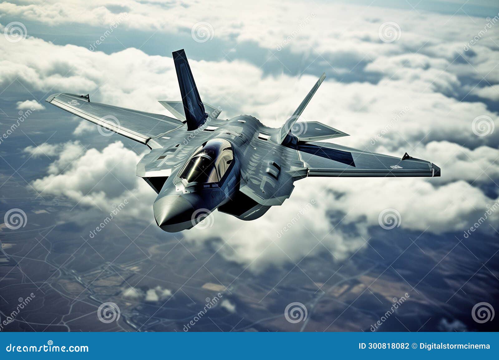 F35 Fighter Jet Front View Close Up Flying To the Camera Stock ...