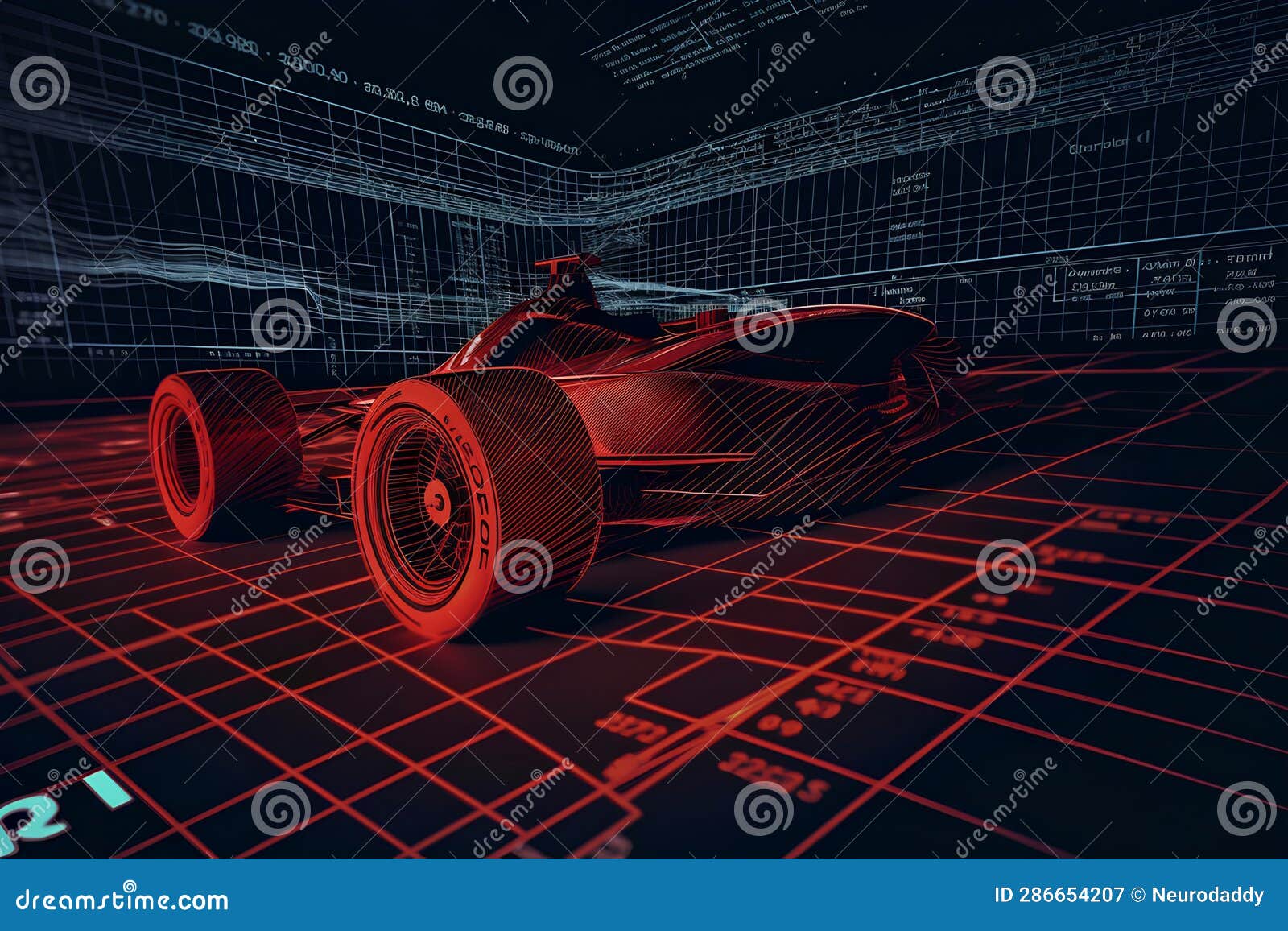 F1 Formula One Low Angle View Chart on Race Track Stock Illustration ...