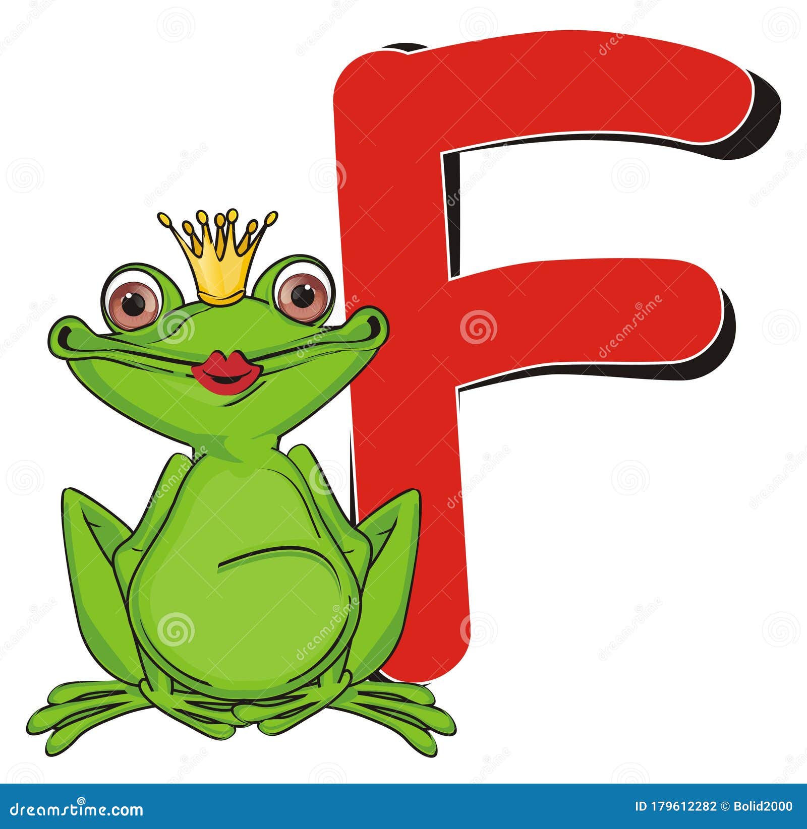 F for frog stock illustration. Illustration of princess - 179612282