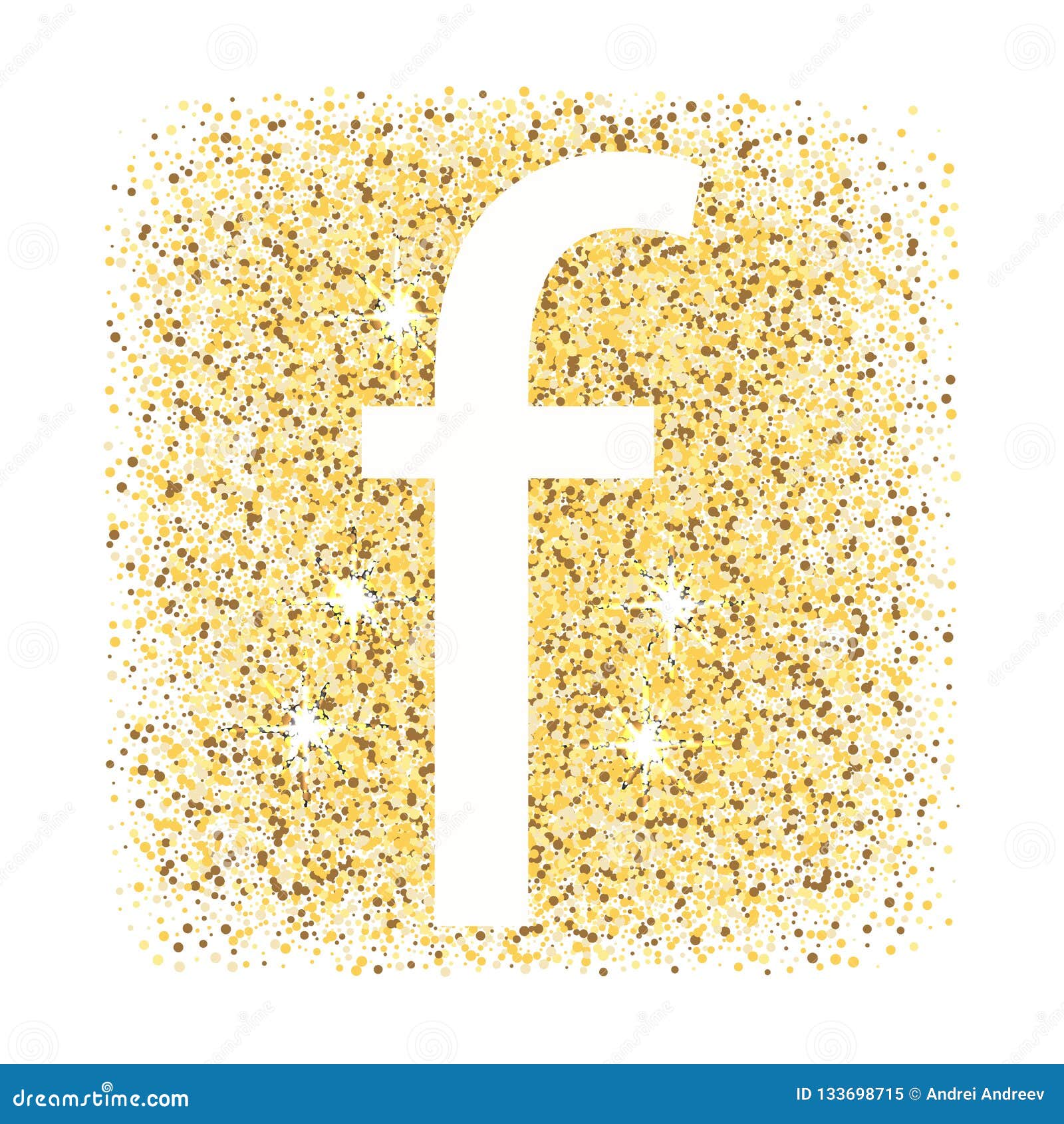 Letter F Icon. Social Media Icon. Facebook Icon. Royalty-Free Cartoon ...