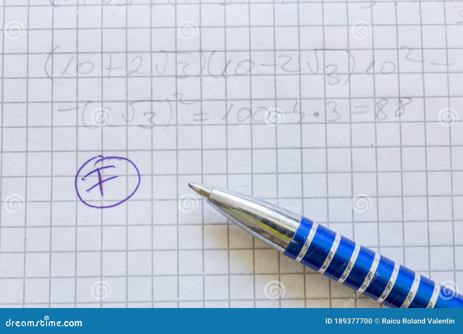 F grade on paper stock photo. Image of evaluate, class - 189377700