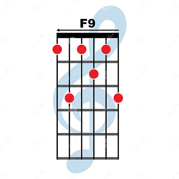 F9 guitar chord icon stock illustration. Illustration of classic ...