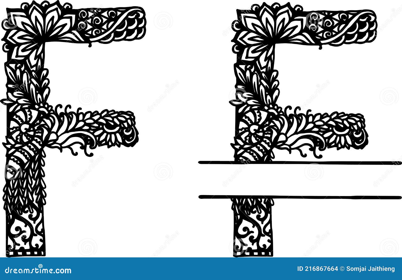 Hand Drawn Letter F for Design Element. Vector Illustration Stock ...