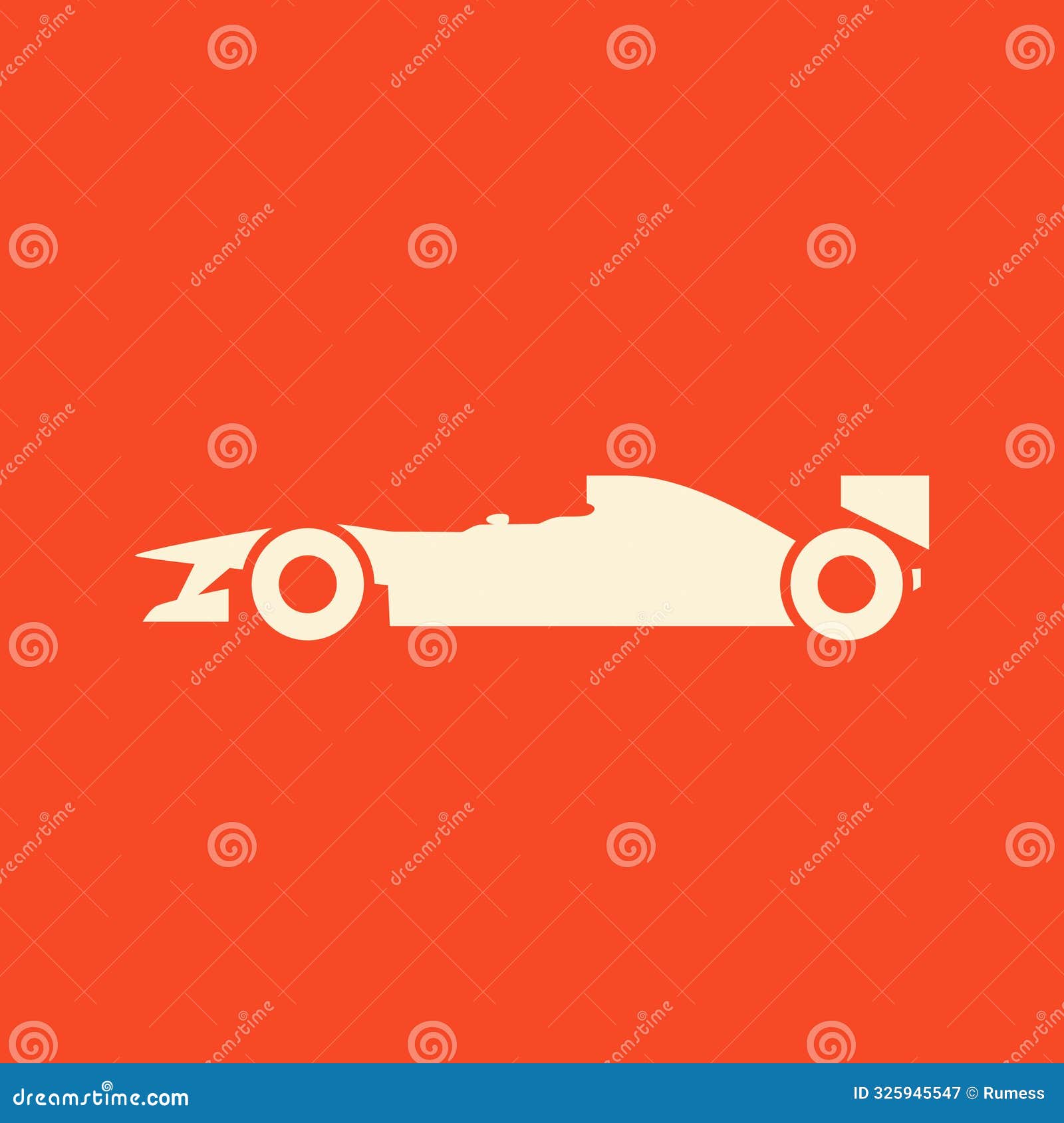 Red Formula Race Car On The Track. 3d Render. Vintage Style. Sport Car ...