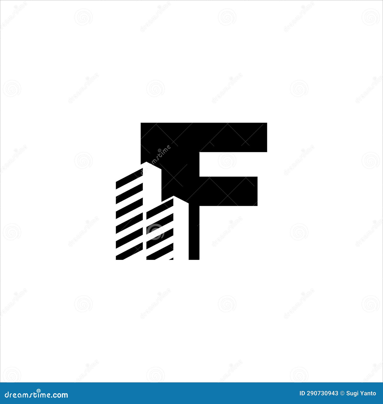 F Initial Building Logo Design Vector Symbol Graphic Stock Illustration ...