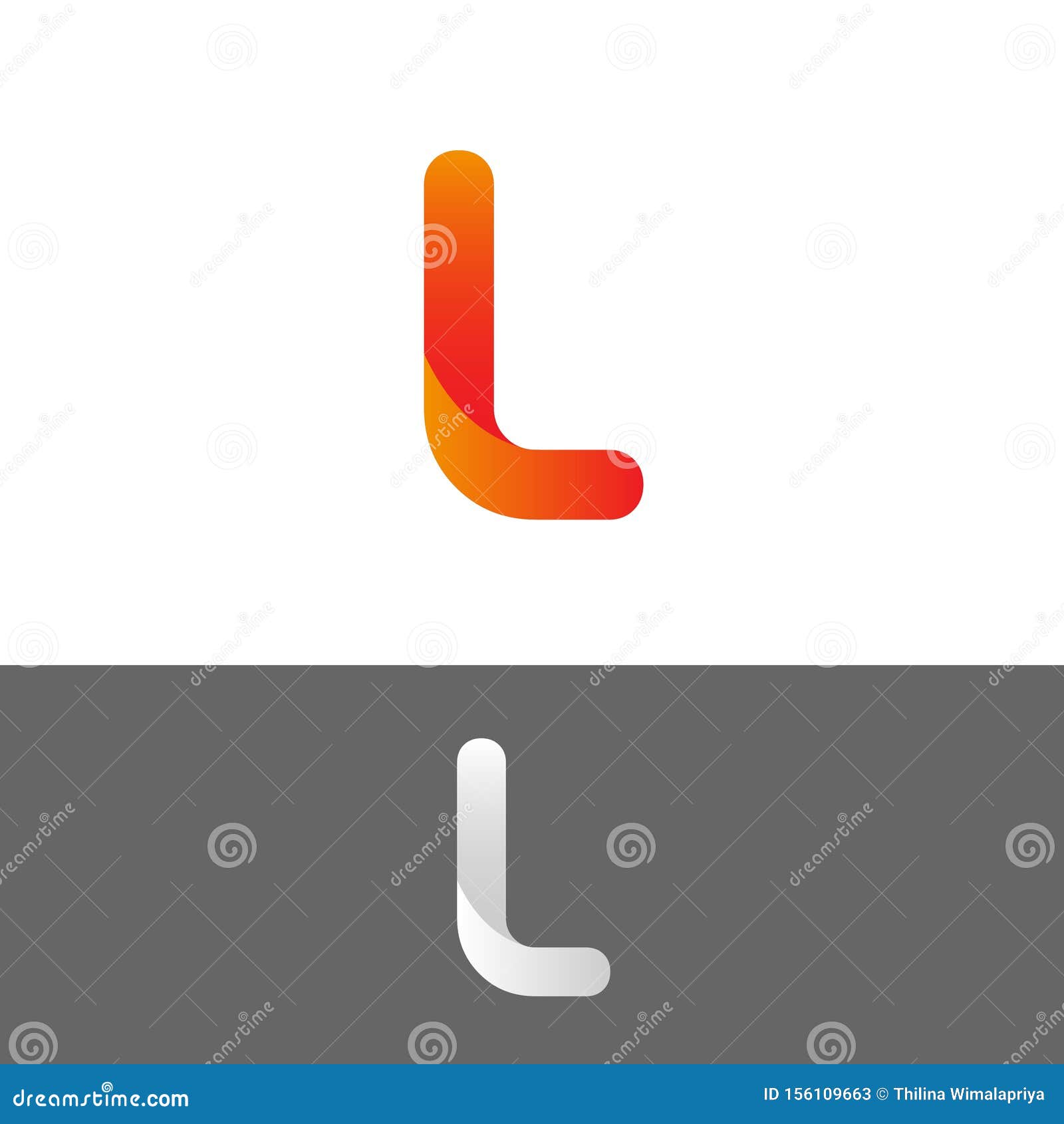 Abstract Orange Color L Letter Logo Vector Stock Illustration ...