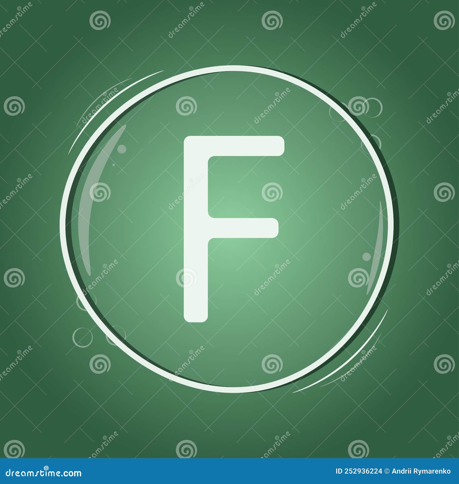 F Letter Circle Logo Design Green Background Flat Vector Smart ...