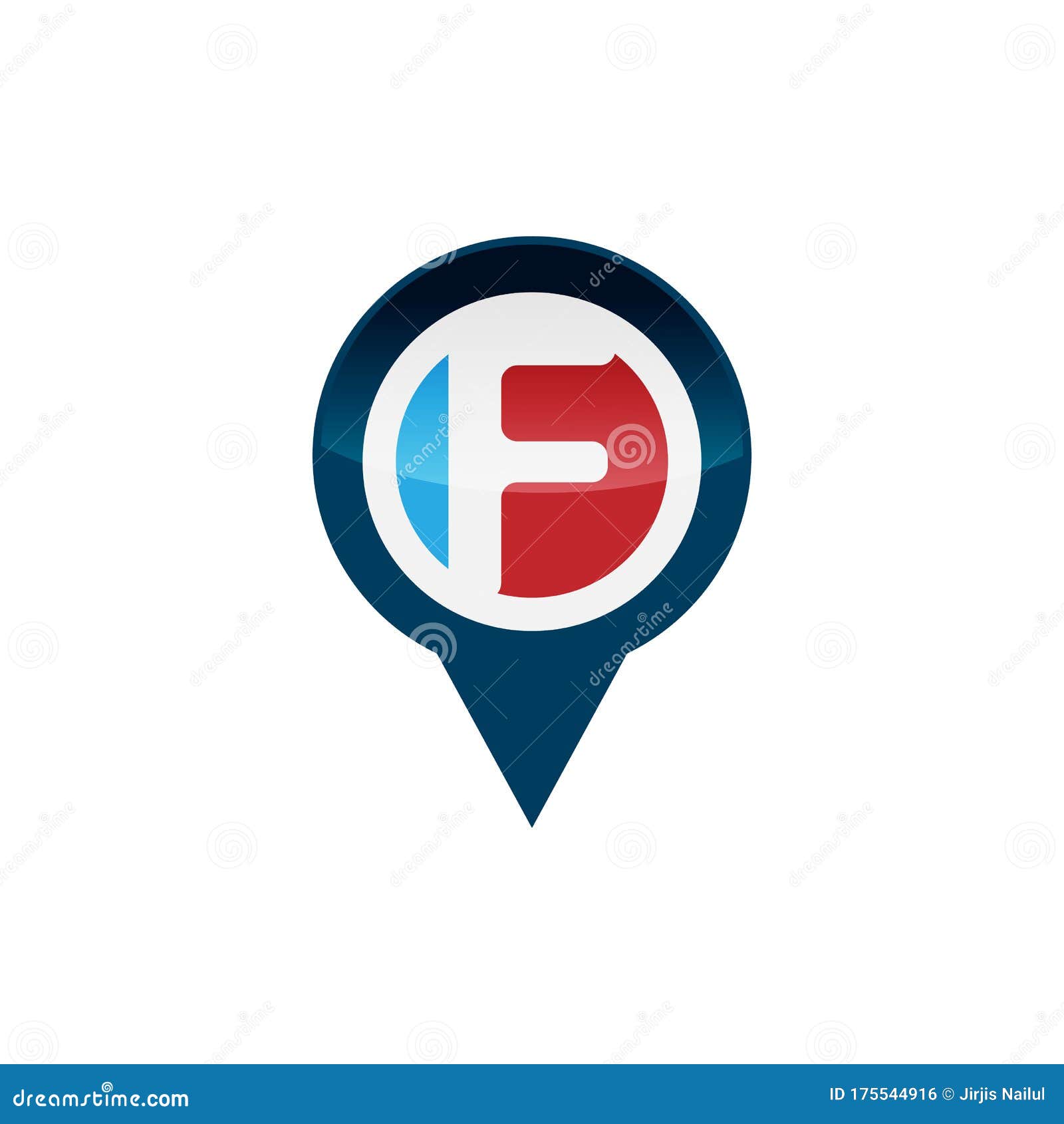 F letter GPS pointer logo stock vector. Illustration of alphabet ...