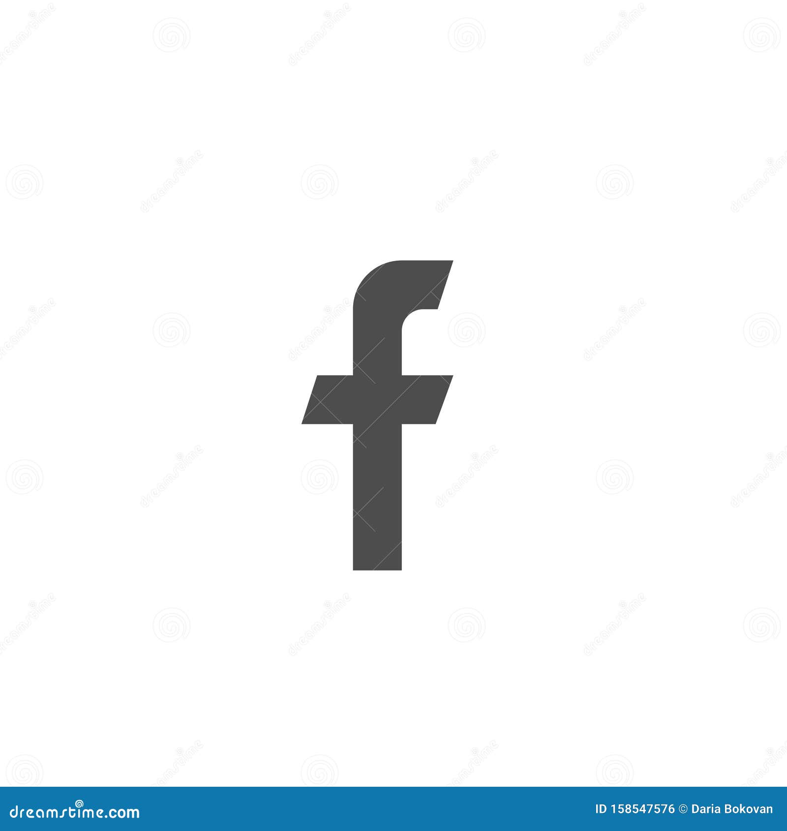 Letter F Icon. Social Media Icon. Facebook Icon. Cartoon Vector ...