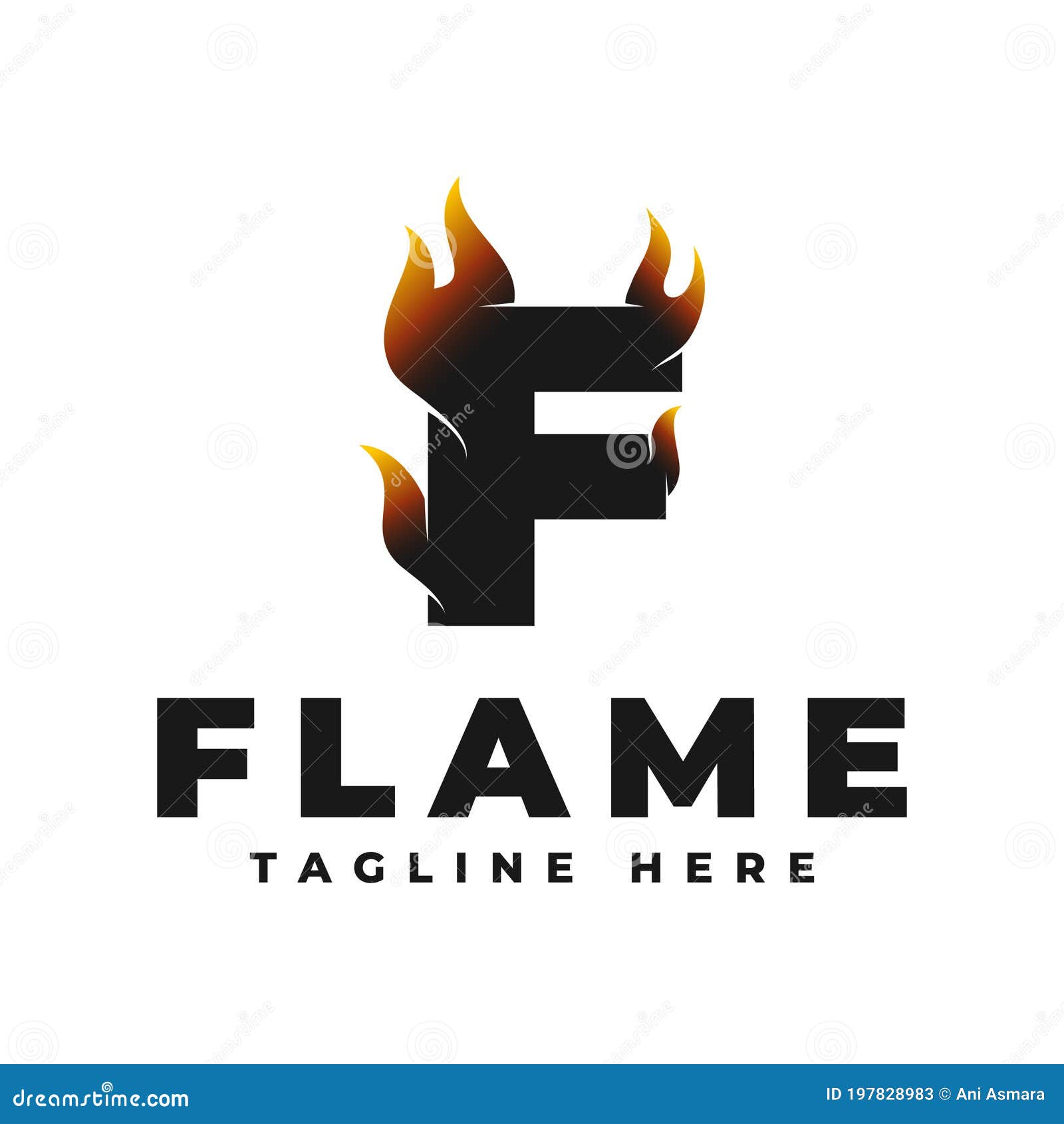 F Letter Logo, Fire Flames Logo with Burning Letter F Design Concept ...