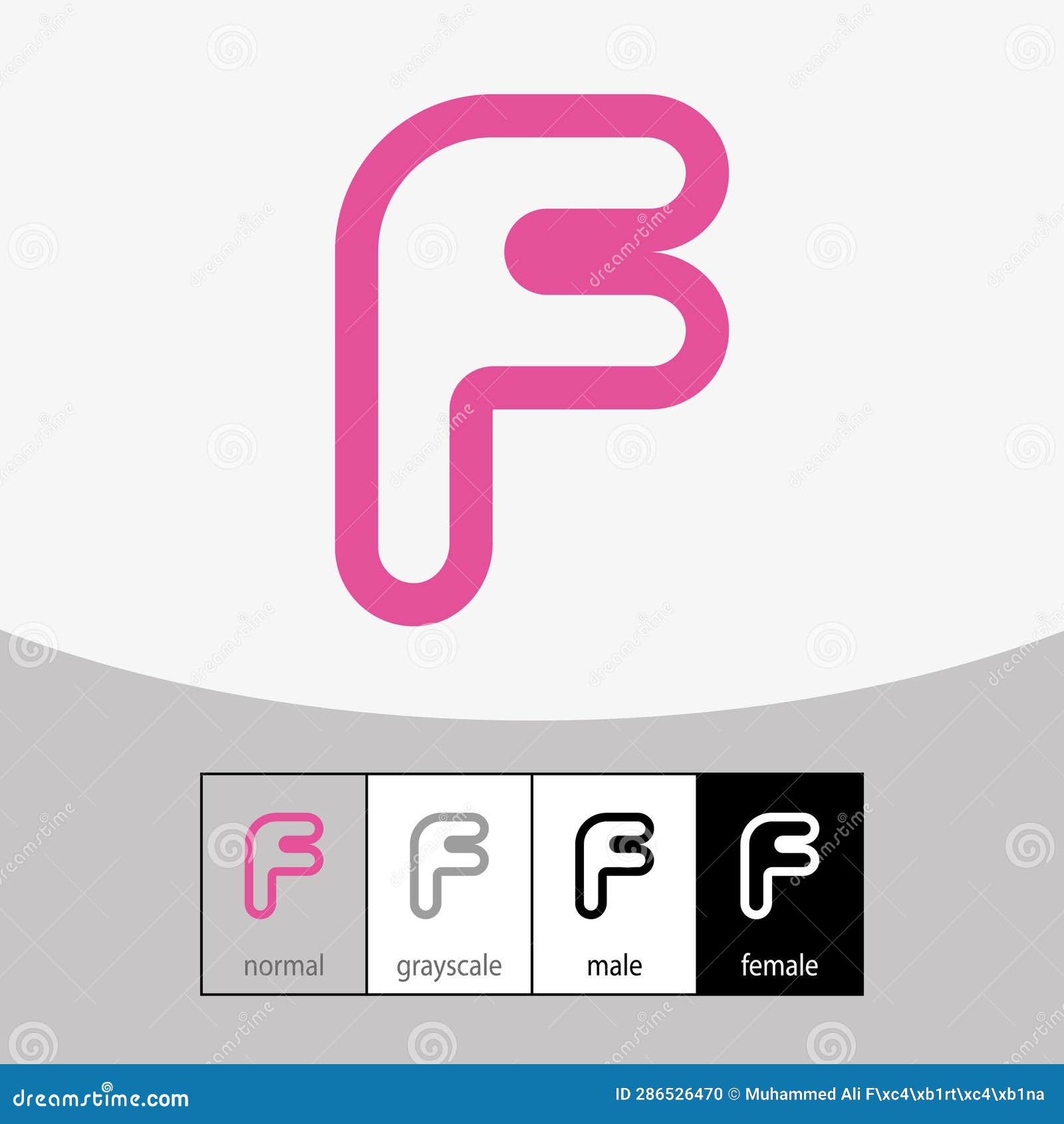 F Letter Logo. Pink Color stock vector. Illustration of handwriting ...