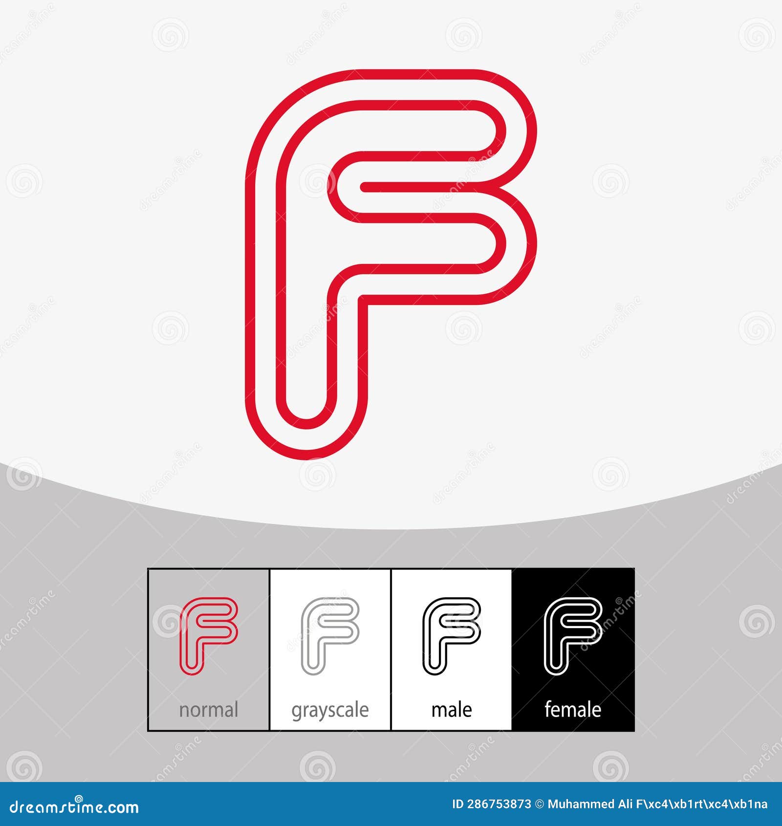 F Letter Logo. Red Color stock illustration. Illustration of font ...