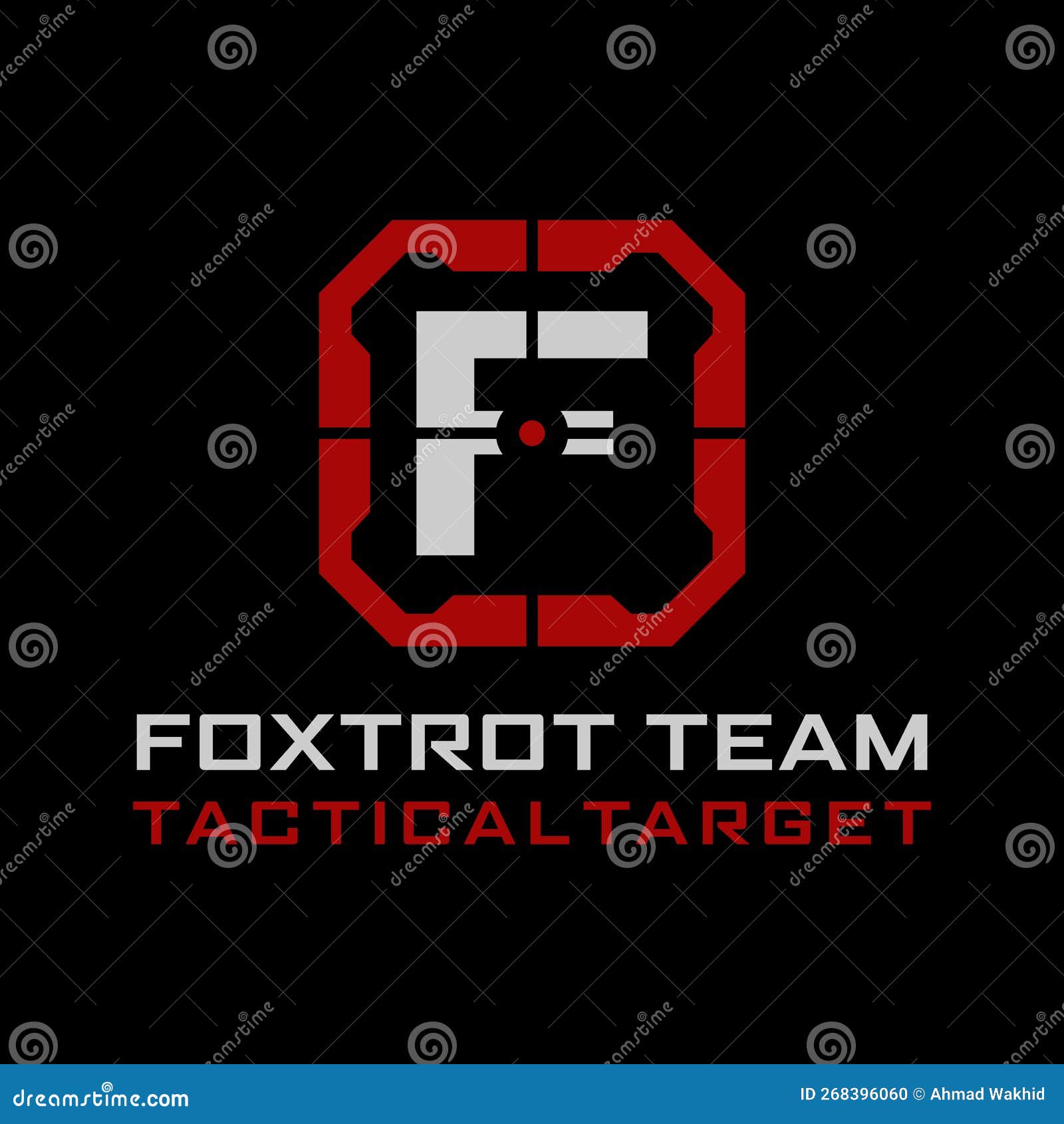 F Letter Tactical Military Target Logo Design Stock Illustration ...