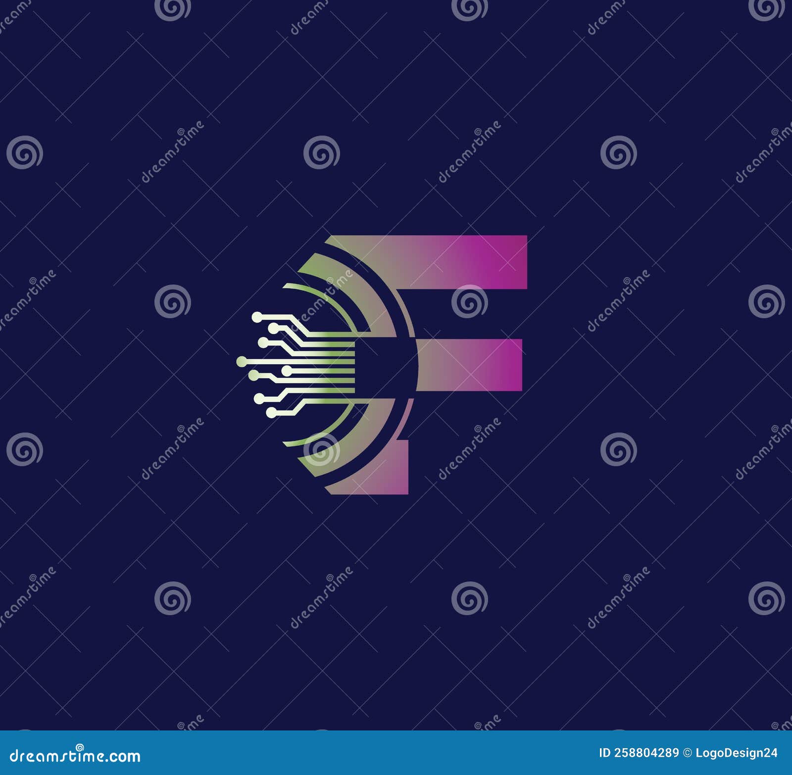 F Letter Technology Logo Design. with Communication Service. Modern ...
