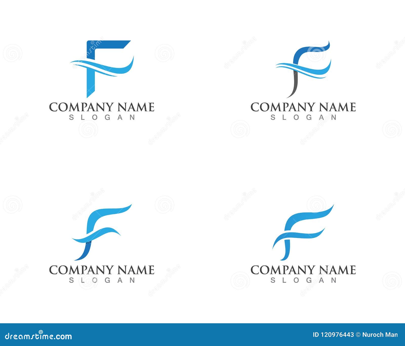 F Letter Water Wave Logo Template Vector Illustration Design Stock ...