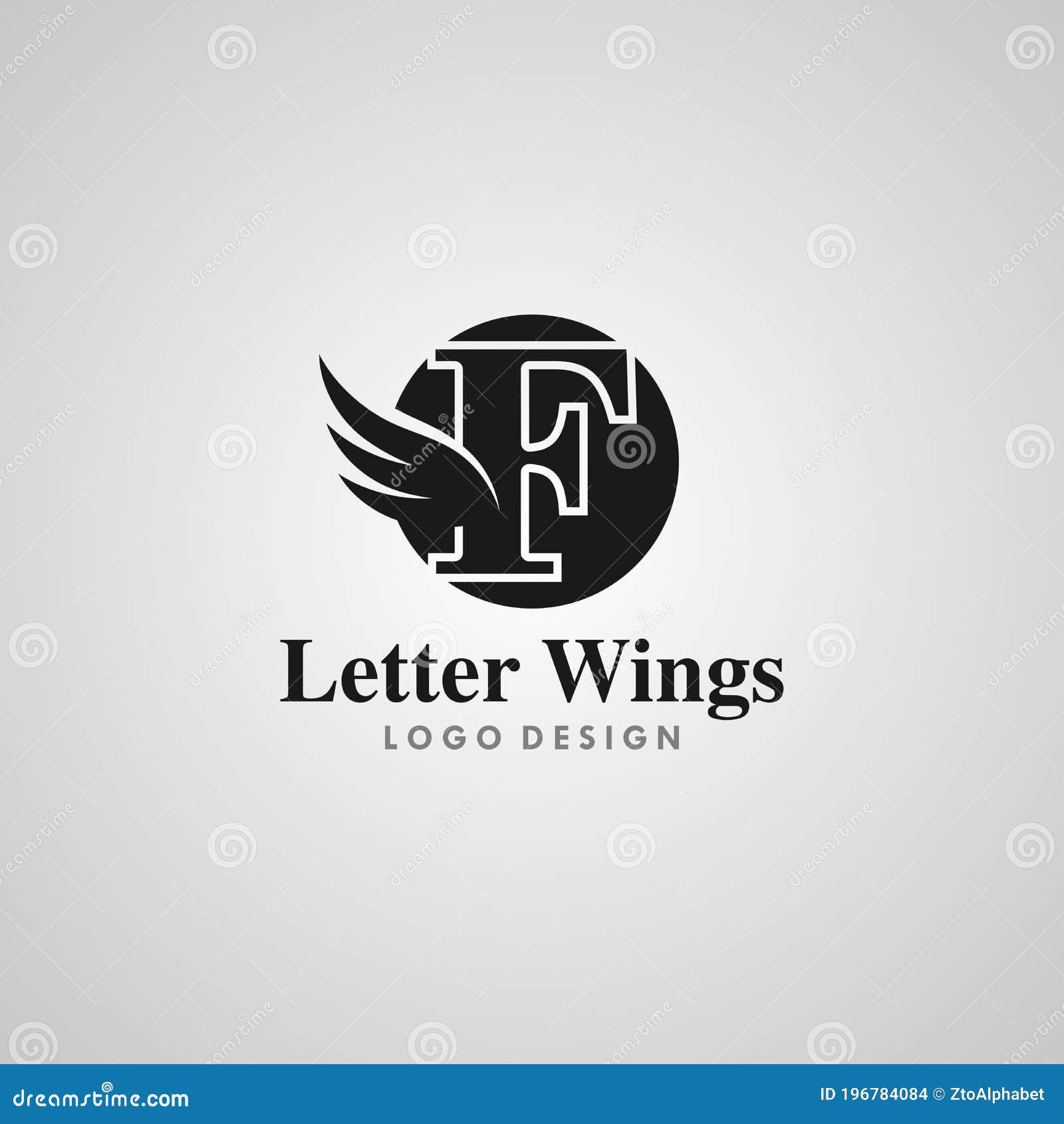 F Letter Wings Logo Template Stock Vector - Illustration of shape ...