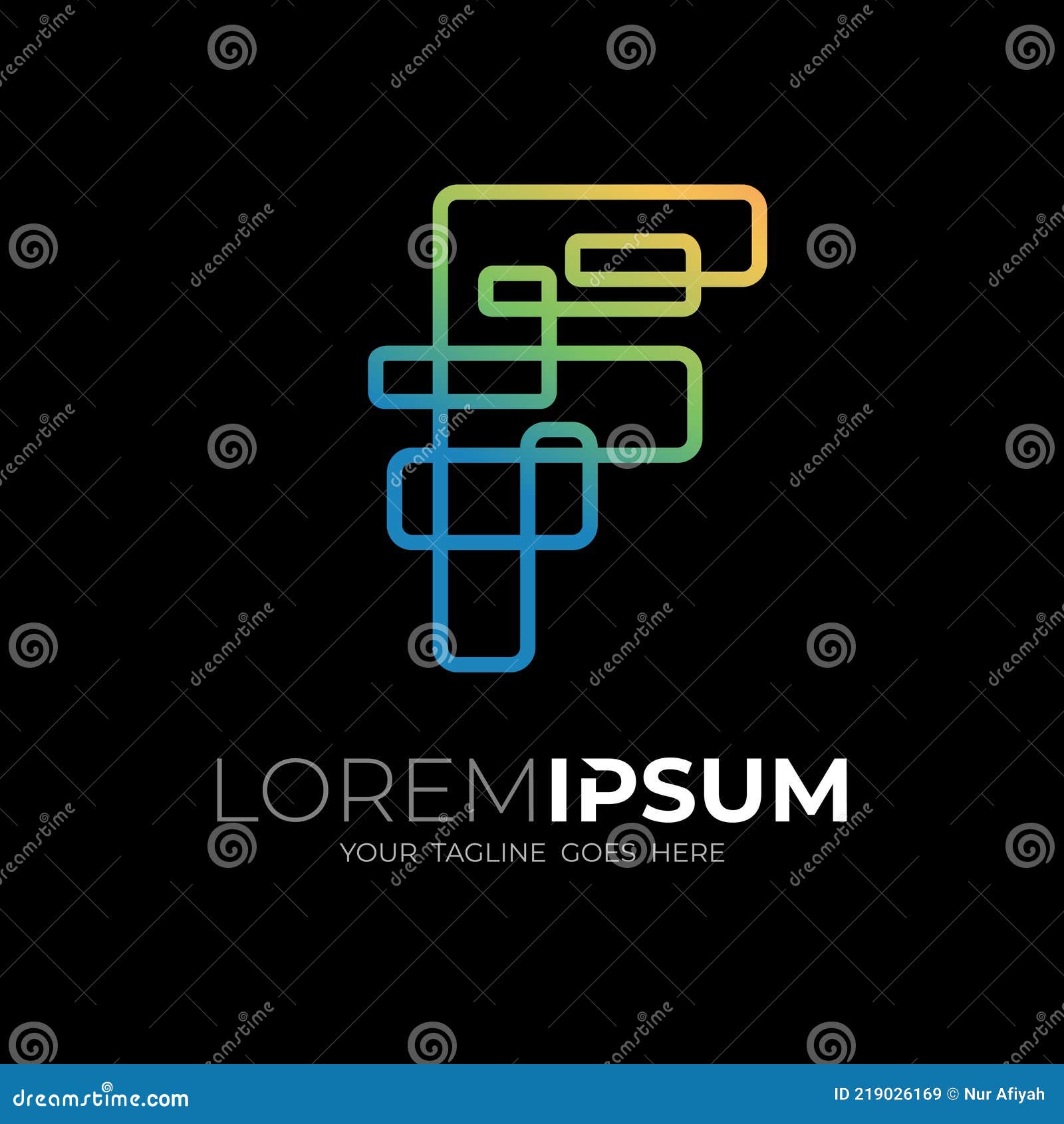 F Logo Technology with Line Design Template, Simple Icon Stock Vector ...