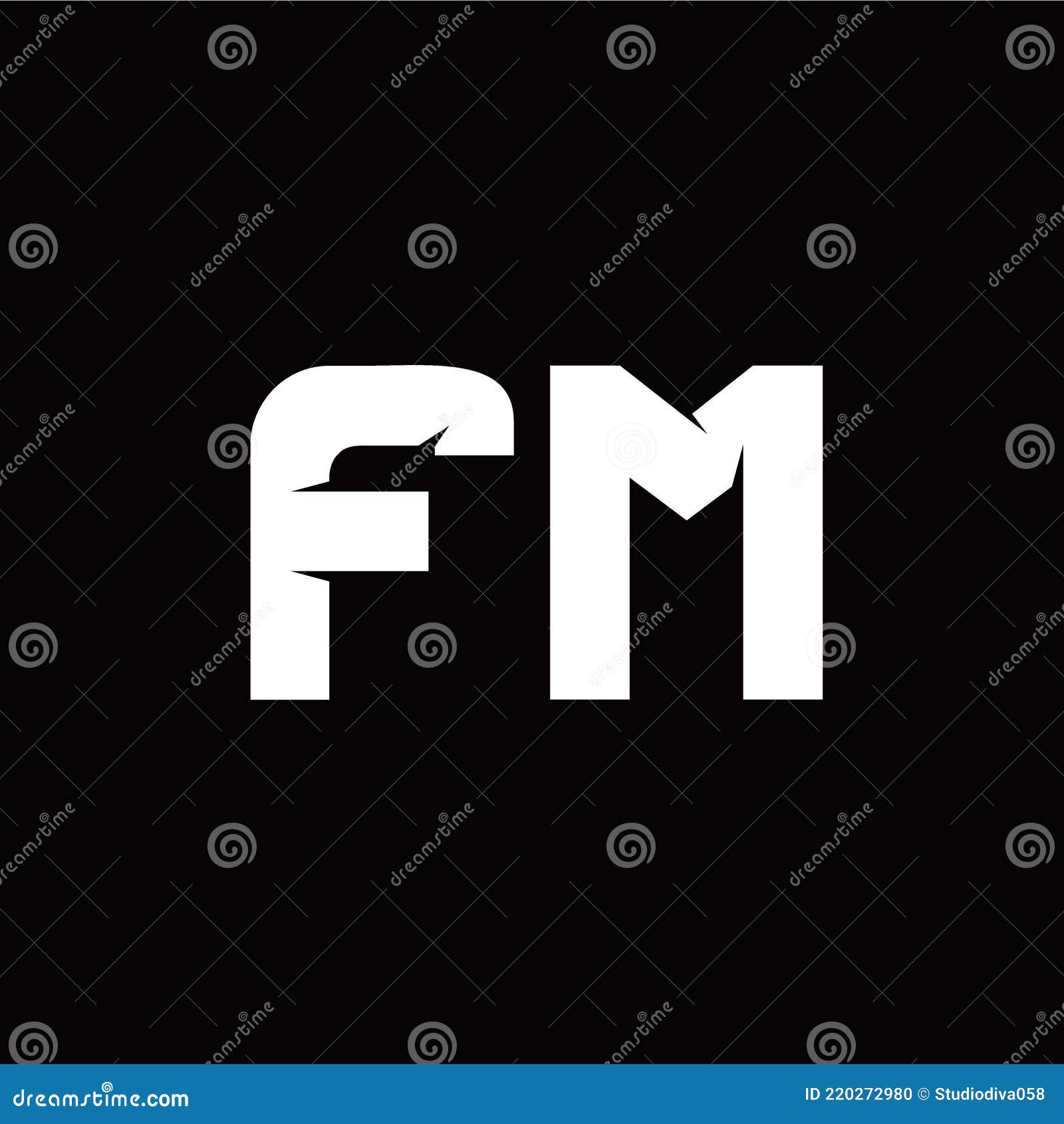 F M Letter Monogram Style Initial Logo Template Stock Illustration ...