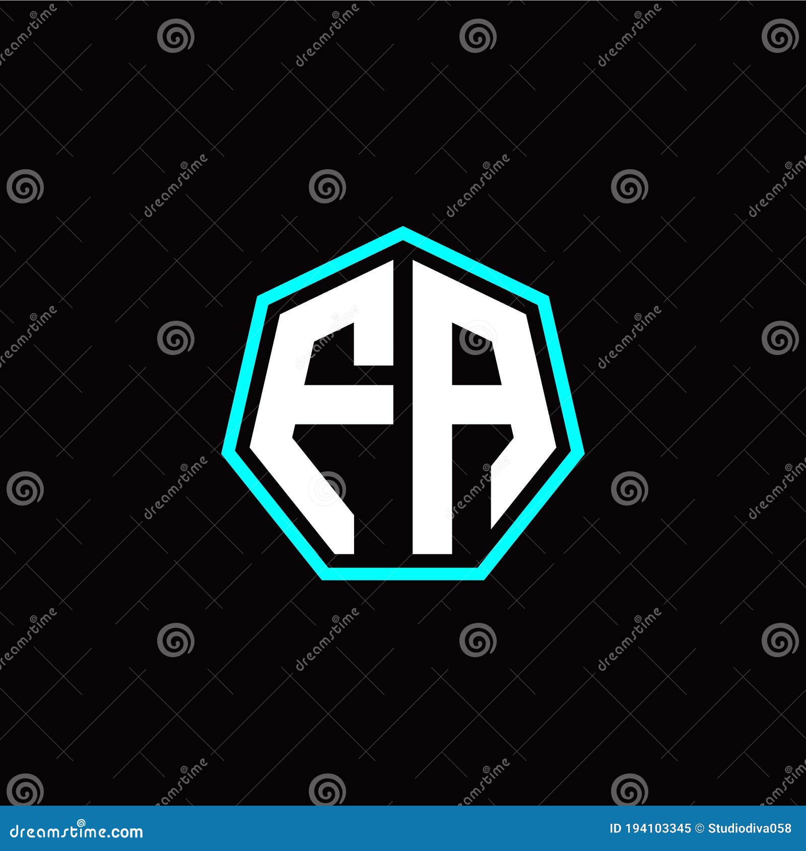 F a Initials Modern Polygon Logo Template Stock Vector - Illustration ...