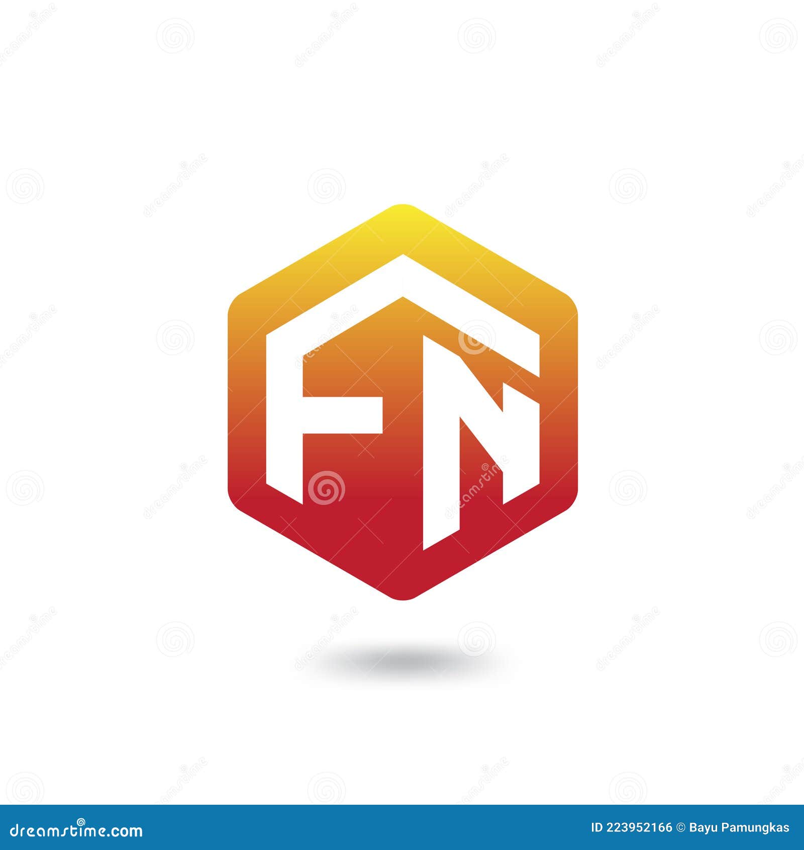 F N Initial Letter Hexagonal Logo Vector Stock Illustration ...