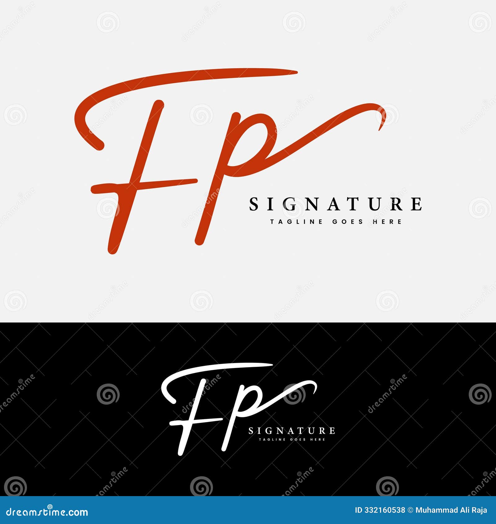 F, P, FP Initial Letter Logo. Alphabet FP Handwritten Signature Logo ...