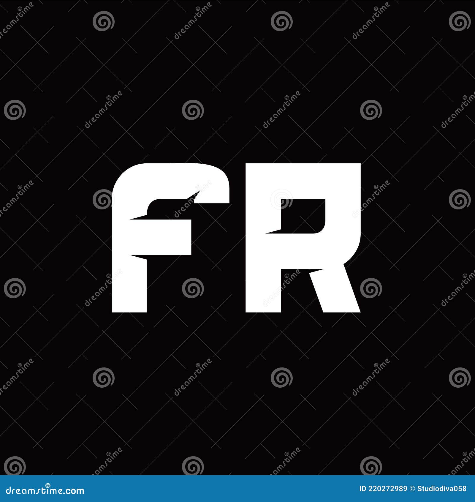 F R Letter Monogram Style Initial Logo Template Stock Illustration ...