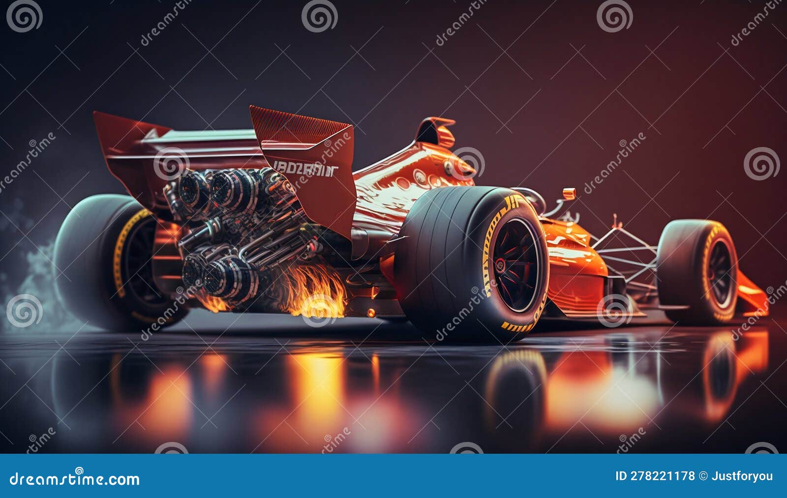F1 Race Car. Generative ai stock illustration. Illustration of stop ...