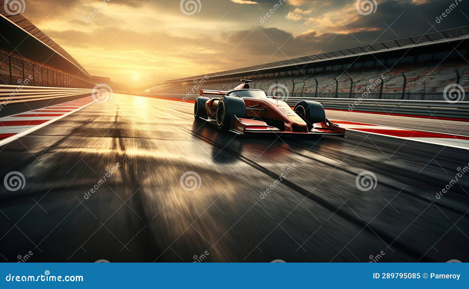 F1 Racing Track in Dynamic Motion. Generative AI Stock Illustration ...