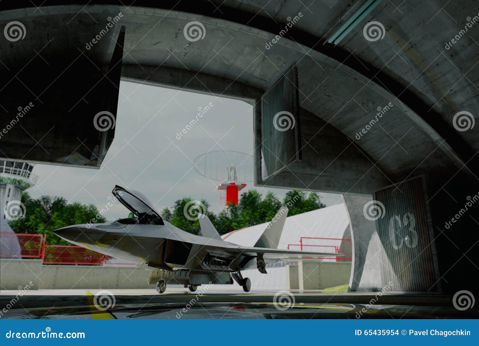F 22 Raptor , American Military Fighter Plane. Militay Base, Hangar ...