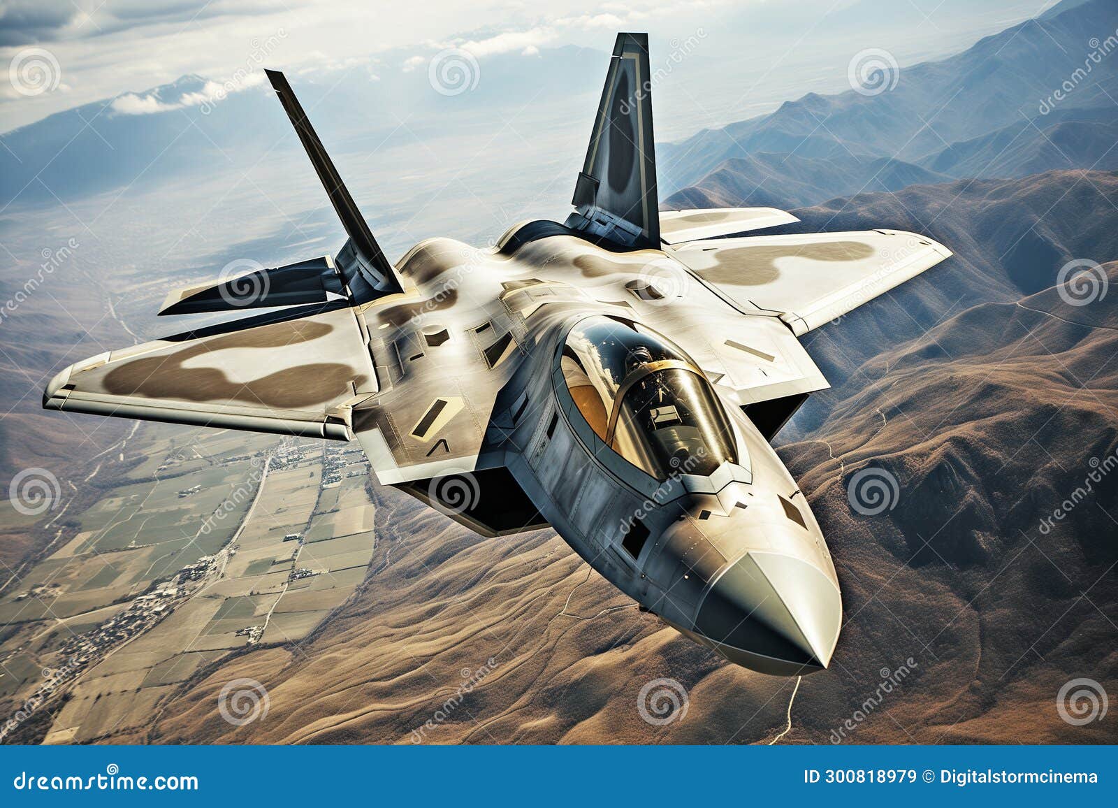 F22 Raptor Advanced Stealth Fighter Interceptor Front View. Stock ...