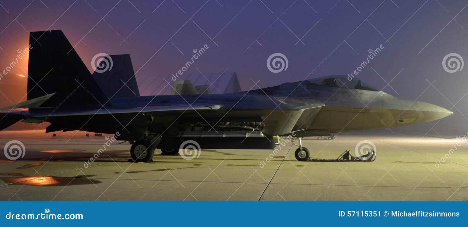 F-22 Raptor at Night stock image. Image of plane, army - 57115351